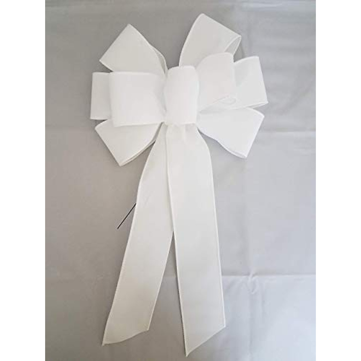 Large 10" Wired White Velvet Outdoor Wreath Bows