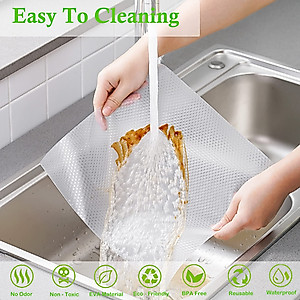 Cabinet Liners Non Slip Waterproof Clear Kitchen Drawer Shelf Liner 17.5 Inch X 20 FT Non Adhesive Mat for Fridge, Dresser, Wire Shelf, Toolbox, Cupboard, Pantry, Storage and Desk