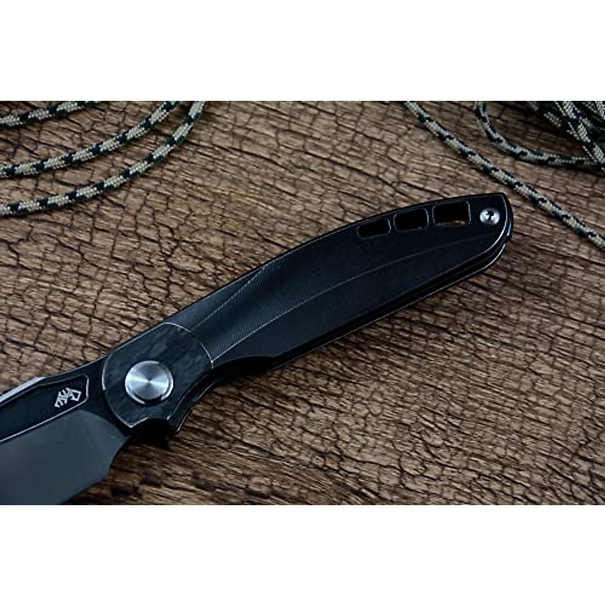 twosun TWOSUN Sidewinder Gift Pocket Knife D2 Satin Blade Blacken Titanium Handle TS341