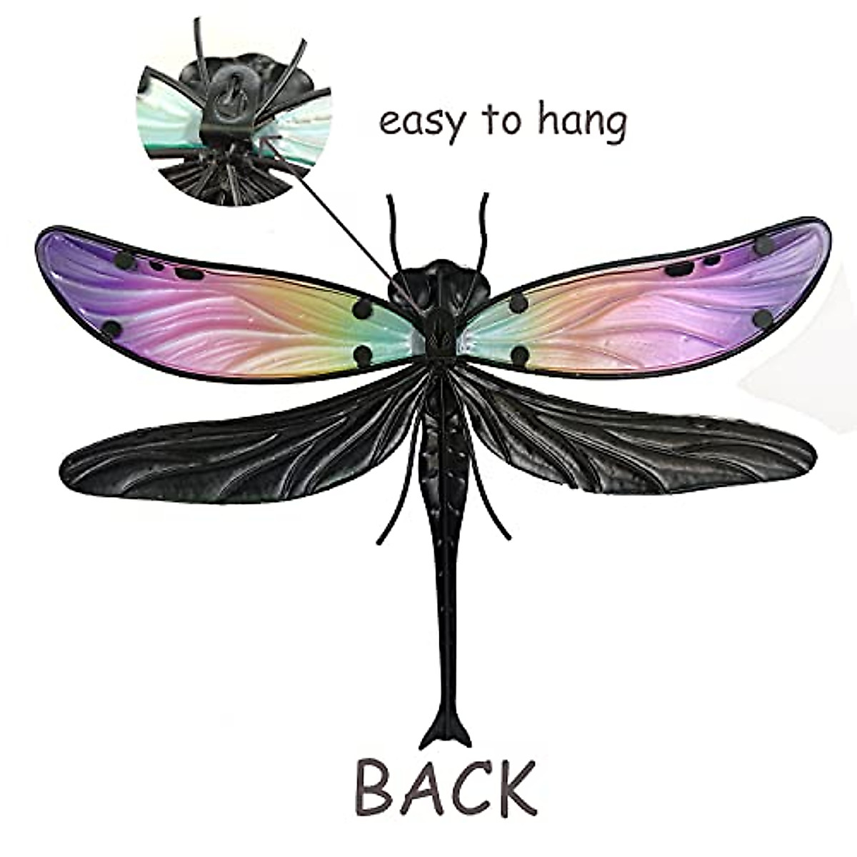 JOYBee Metal Dragonfly Wall Decor Outdoor Garden Fence Art,Hanging Decorations for Living Room, Bedroom