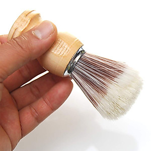Luxxii - Men's Shaving Brush with Wooden Handle Pure Big Nylon Hair Soft Face Cleaning Makeup Facial Razor Brush Shave Tools