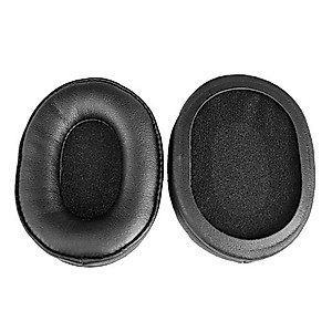 Replacement Leather Ear Pads (Original Earmuffs) Compatible with Audio-Technica ATH-SR5, ATH-SR5BT, ATH-MSR5 Headphones (Black)
