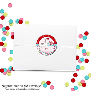 Like You Lots Llama-Themed Valentine Party Favor Sticker Labels, 40 2" Party Circle Stickers by AmandaCreation, Great for Classroom Valentines, Envelope Seals, Gifts & Treats