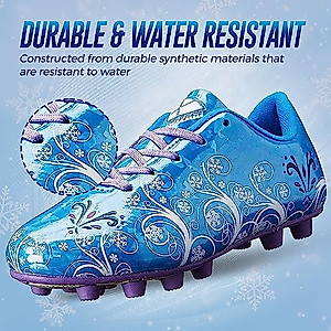 Vizari Frost Outdoor Firm Ground Kids Soccer Cleats | Athletic Football shoes for Boys and Girls | Stylish Outdoor Soccer Shoes Blue/Purple