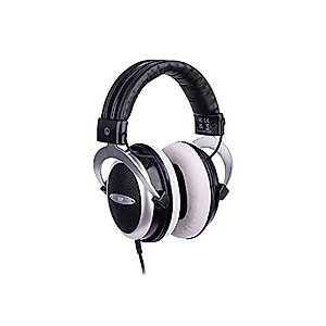 Monoprice Semi-Open Over Ear Wired Headphones, Low Deep Bass, Comfortable Headphones for Kids Teens Adults, for Smartphone, Computer, Laptop,Black