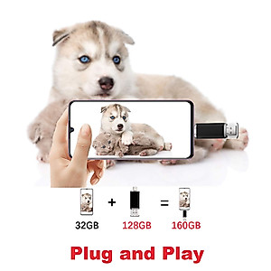 Vansuny 128GB Type C Flash Drive 2 in 1 OTG USB 3.0 + USB C Memory Stick with Keychain Dual Thumb Photo Stick Jump Drive for Android Smartphone, Computers, MacBook, Tablets, PC