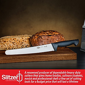Slitzer Germany 10" Bread Knife, Black Handle