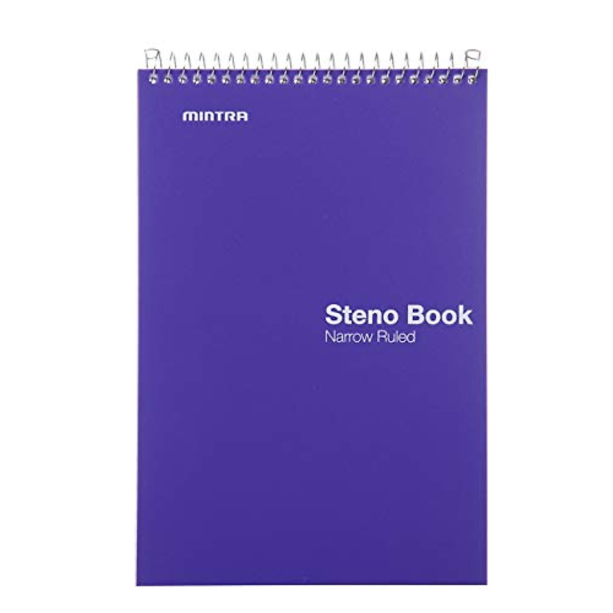 Mintra Office Steno Book - (BRIGHTS - Purp/Wht/Teal/Orange) - 6inx9in, 100 Sheets, 8 Pads/Pack, Narrow Ruled - Poly Cover, Notebook for writing notes in school, university, college, work, office
