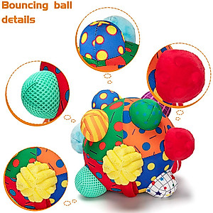teytoy Baby Music Shake Dancing Ball Toy, Developmental Bumpy Ball Sensory Soft Toys, Easy to Grasp Bumps Help Develop Motor Skills for Girls and Boys Ages 12 Months and Up