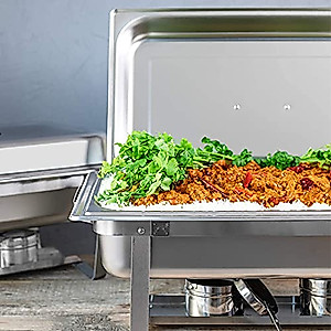 ALPHA LIVING 70012-Gray 2 Pack 8QT Chafing Dish High Grade Stainless Steel Chafer Complete Set, 8 Qt, Alpine Gray Handle