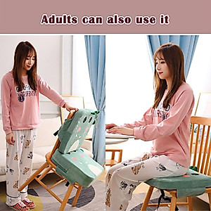 Toddler Booster Seat for Dining Double Straps Washable Portable Thick Chair Increasing Cushion for Baby Kids (Watermelon red-10cm)