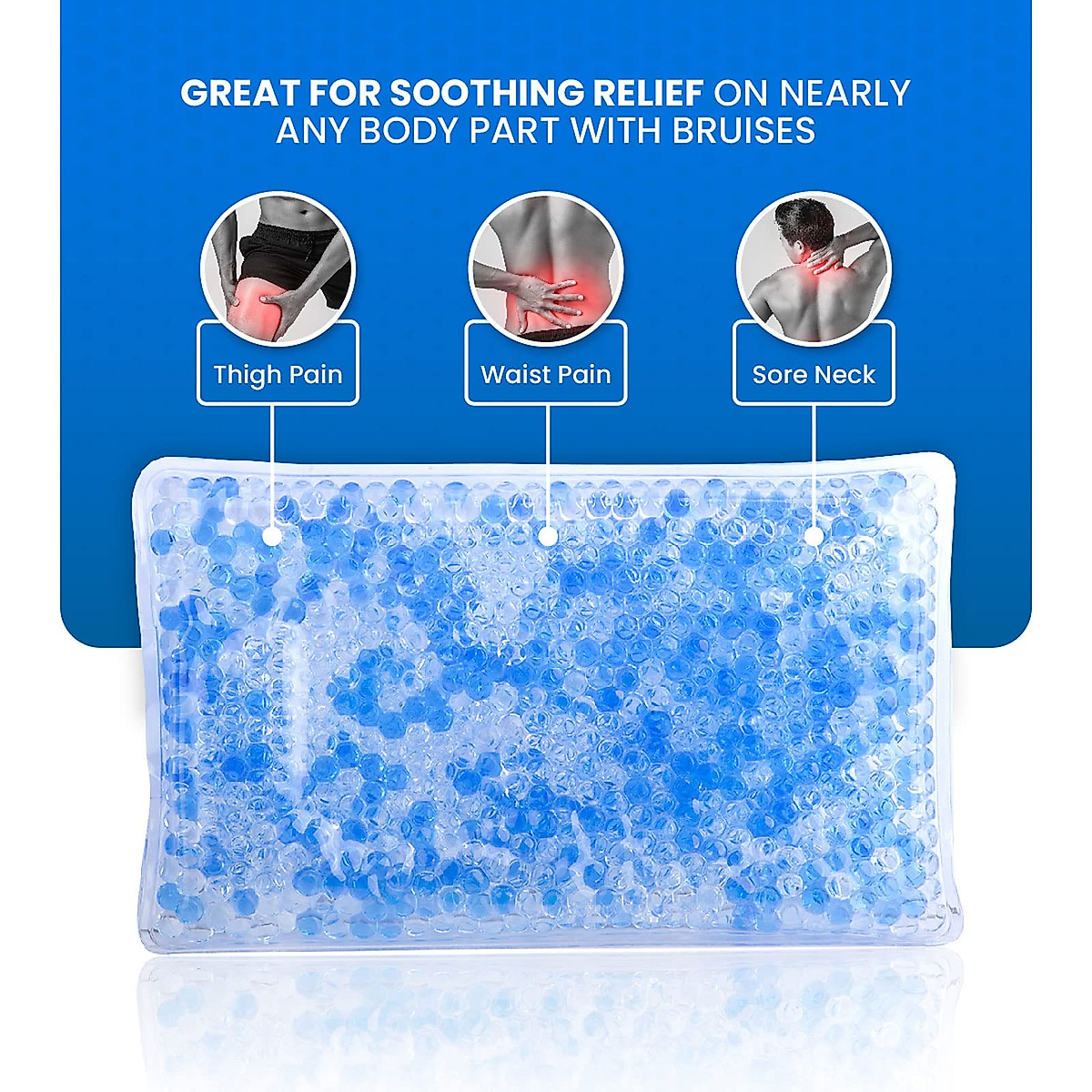Gel Ice Packs for Injuries Reusable - (2 Packs), Hot and Cold Packs for Therapy for Swelling, Bruises, Surgery, Pain Relief, Ice Pack for Shoulder, Knee, Back, Ankle, Neck, Hip, Wisdom Tooth