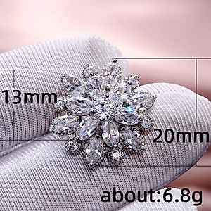 Luxury Full Diamond Sun Flower Earrings, 925 Zircon Wedding Party Bridal Earrings, Highlight The Temperament Earrings for Party, Christmas Decorations Gift for Womens (White)