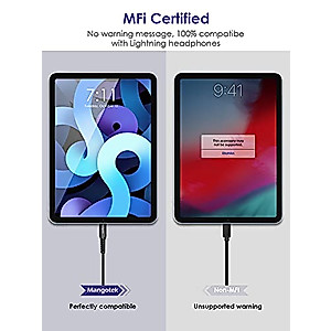 Mangotek USB C to Lightning Adapter, Apple MFi Certified Lightning Female to USB C Male Adapter Headphone Audio Connector for iPad/MacBook/USB C Phones, Not Support Charging nor Data Transfer