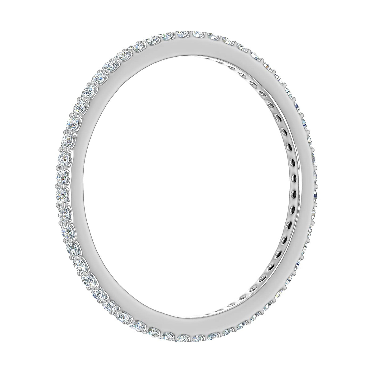 0.28 Carat Diamond Eternity Wedding Band in 10K White Gold (Ring Size 4)