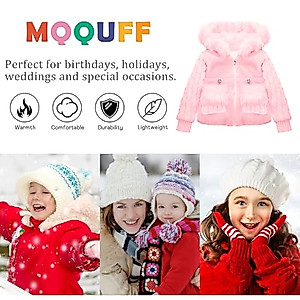 MQQUFF Baby Girls Infant Winter Knited Fur Outerwear Coats Snowsuit Clothing Jackets (US, Age, 18 Months, 24 Months, Pink)