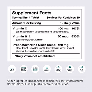 humanN Neo40 Daily Heart & Blood Circulation Supplements to Boost Nitric Oxide - Supports Blood Pressure - from Maker of SuperBeets -Includes 30 Dissolvable Tablets - Tasty Fruity Flavor