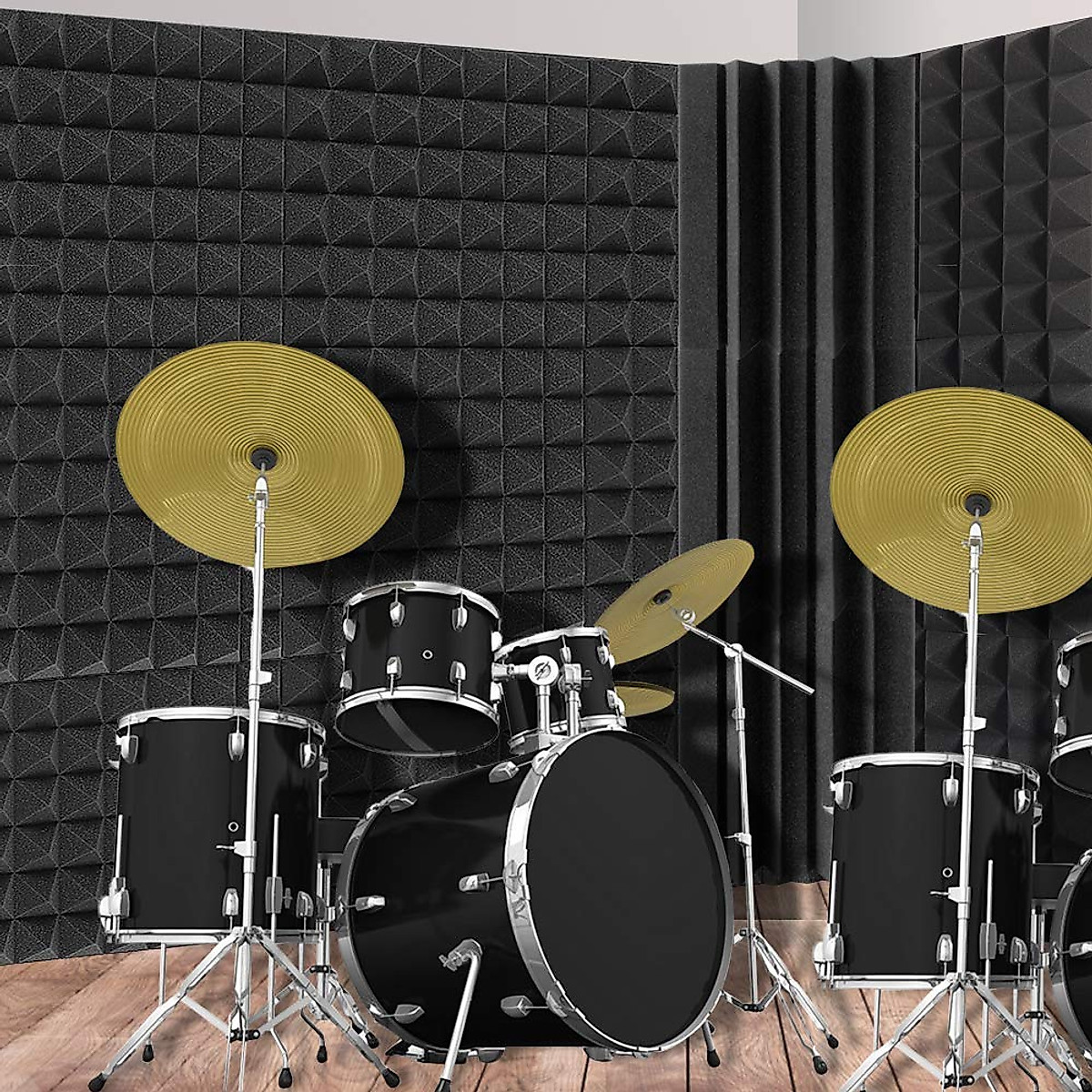 DEKIRU 8 Pack Acoustic Foam Bass Traps Corner Block 12" X 7" X 7", Studio Foam Sound Proof Foam Panles Noise Dampening Wall Soundproofing Padding, Ideal for Studio, Home or Theater