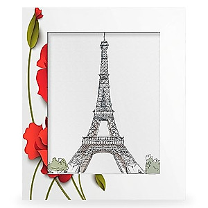 JXDXHCW 5x7 Picture Frame Red Poppy Flower Home Gallery Wall Tabletop Decor with Stand Hanging Hook for Photos Certificate Poster Collage Display-Floral Print Frame