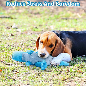 Generic Dog Squeaky Toys for Small, Medium and Large Dogs, Tug of War Dog Plush Toys with Cotton Material and Crinkle Paper, Relieve Boredom/Keep Them Busy, Blue