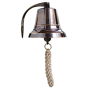 5" Solid Brass Bell Quality Marine Wall Mounted Ship Bronze Finished Hanging Bell Perfect for Dinner, Indoor, Outdoor, School, Bar, Reception, Last Order & Church by The Metal Magician