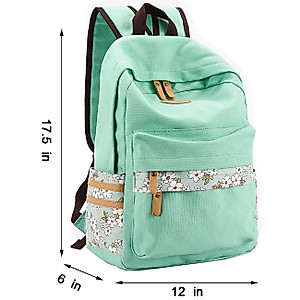 mygreen Casual Style Canvas Backpack/School Bag/Travel Daypack Light Green