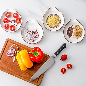 Misijuer Ceramic Stable Spoon Rest, Heat Resistant Spoon Holder for Kitchen Counter/Counter top/Stove Top, Dishwasher Safe, Modern White Farmhouse Kitchen Flower Décor