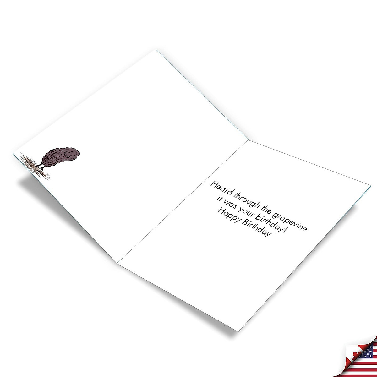 NobleWorks - 1 Big Funny Birthday Card Cartoon (8.5 x 11 Inch) - Jumbo Comic Humor, Group Greeting Card with Envelope - Almost a Raisin J2677BDG