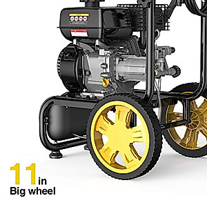 High Power Gas Pressure Washer, 3200PSI at 2.4GPM Power Washer, 25-feet Hose, Portable, Stable，Industrial Style.Black