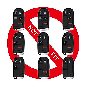 TANGSEN Smart Key Fob Case for Dodge RAM for Jeep Cherokee 3 4 5 Button Keyless Entry Remote Control Accessories Personalized Double Protective Cover ABS Plastic Carbon Fiber Pattern Black Silicone