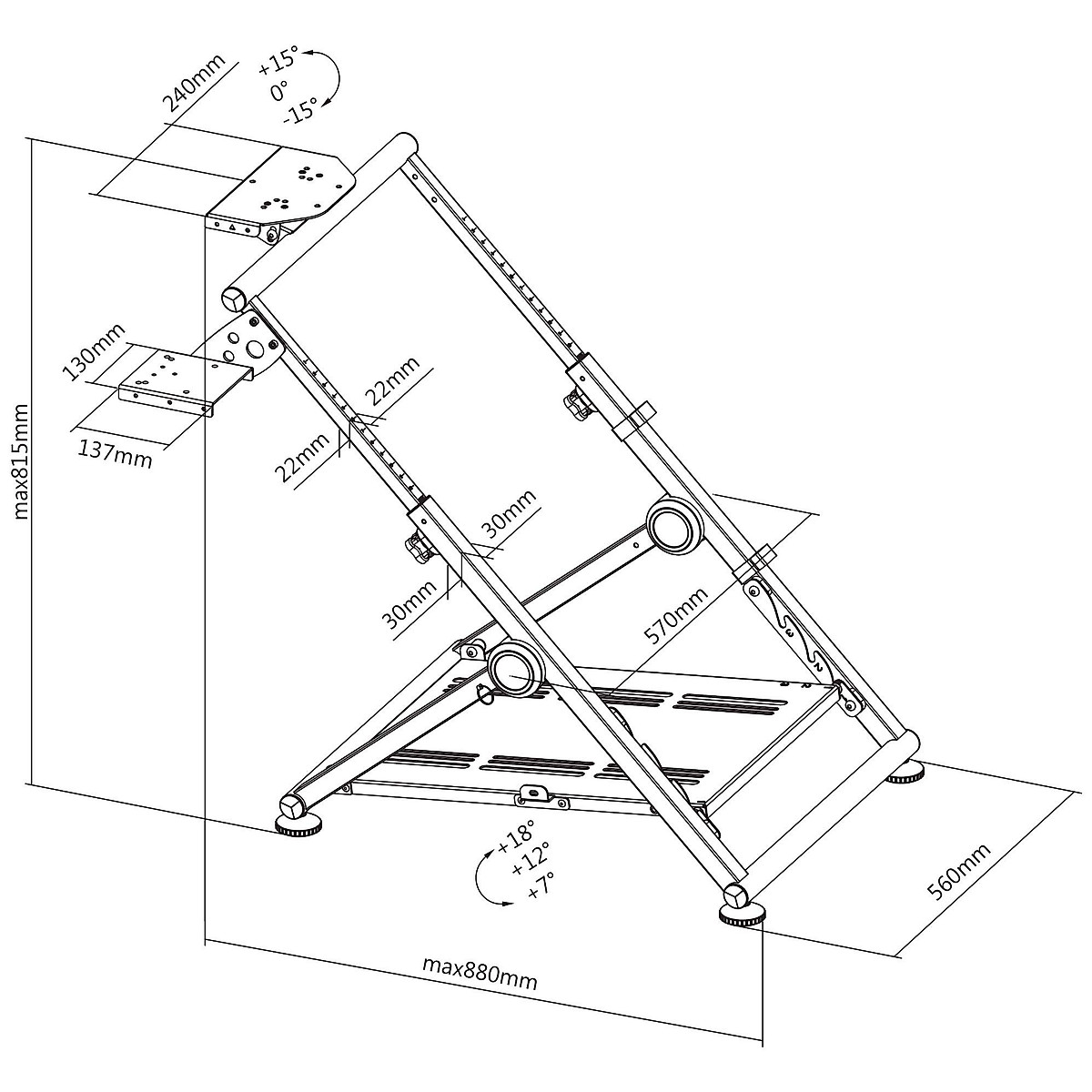 Conquer Racing Simulator Cockpit Driving Gaming Wheel Stand and Gear Shifter Mount