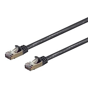 Monoprice Cat7 10ft Black Patch Cable Double Shielded (S/FTP) 26AWG 10G Pure Bare Copper Snagless RJ45 Entegrade Series Ethernet Cable