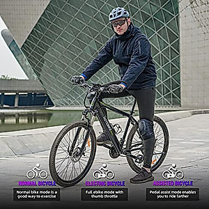 HOTEBIKE 350W Electric Bike for Adults with 36V 10AH Removable Hidden Battery, Electric Mountain Bike 27.5" Ebike for Men Women, Electric Bicycle with Shimano 21 Speed Gears