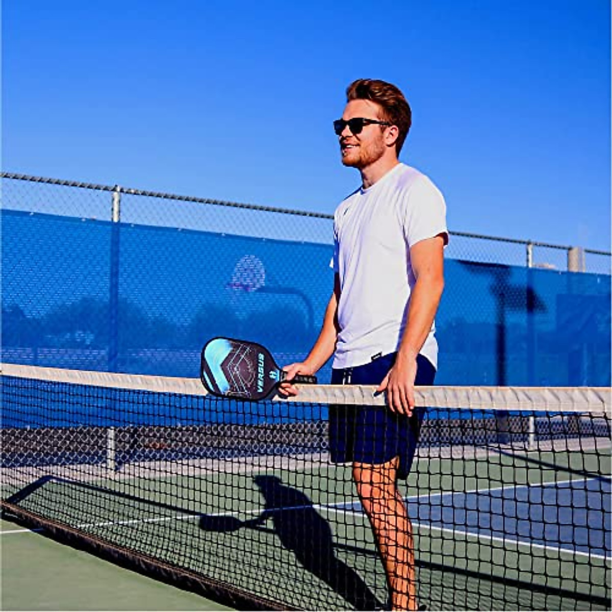 Helium Versus Pickleball Paddle Set of 2 - USAPA Certified - Graphite Fiberglass Surface, Lightweight Honeycomb Core - 2 Rackets, 4 Balls, 1 Sports Bag