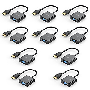 CLAVOOP HDMI to VGA Adapter for Monitor, 1080P Gold-Plated HDMI to VGA Adapter Male to Female Converter Compatible for Computer Desktop Laptop PC Monitor Projector HDTV Chromebook Xbox and More
