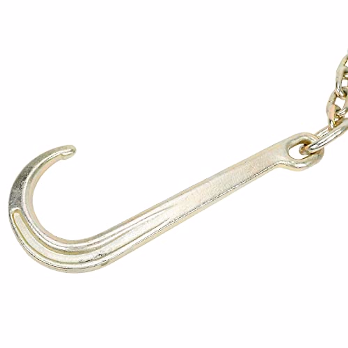 TYFYB 2 PCS Grade 70 Tie Down Binder Chain 5/16 Inch x 6 Feets Transport Tow Chain 15" J Hook Long Shank w/R T J Grab Hook Yellow Zinc,18,800 lbs Safe Working Load