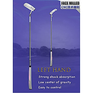 Left Hand Golf Putter Women Golf Club Putters Exercriser Golf Training Golf Push Rod Sports Golf Blade Putter (Silver)