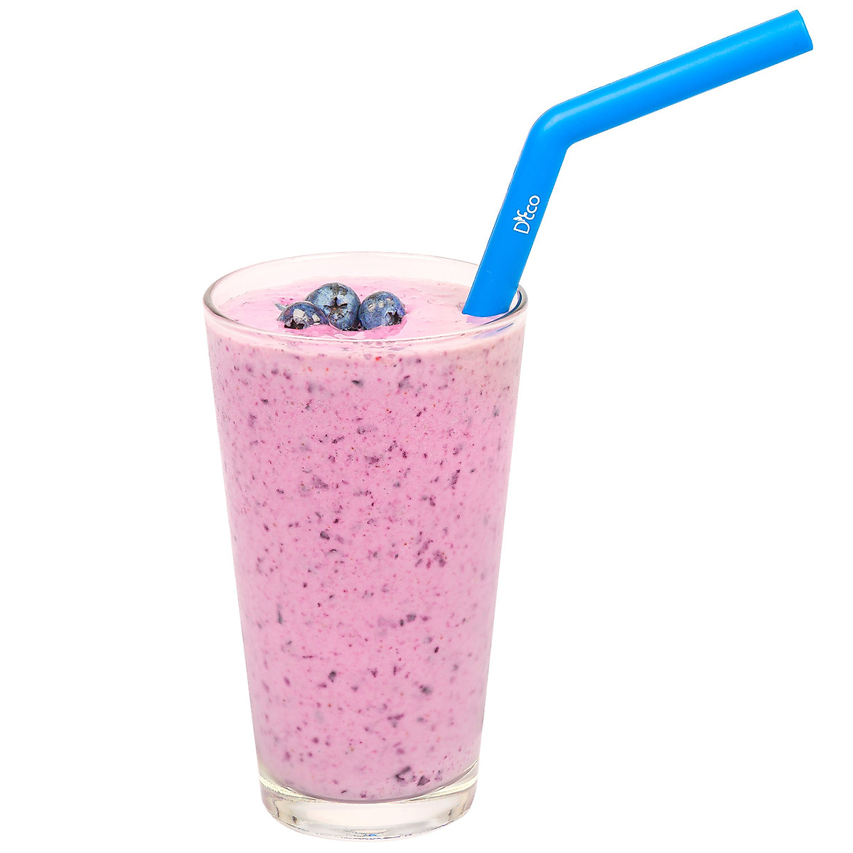 6 Pack Reusable Straws with Cleaning Brush - Sustainable Large Silicone Rainbow Drinking Straws - Use with Any Reusable Tumblers and Cups - BPA Free, Kid-Friendly, Foldable for Travel & Storage