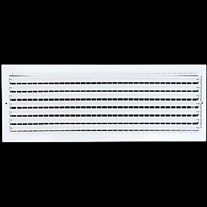 Fits 24" x 8" Duct Opening Steel Adjustable Air Supply Grille by Handua | Register Vent Cover Grill for Sidewall and Ceiling | White | Outer Dimensions: 25.75" X 9.75"
