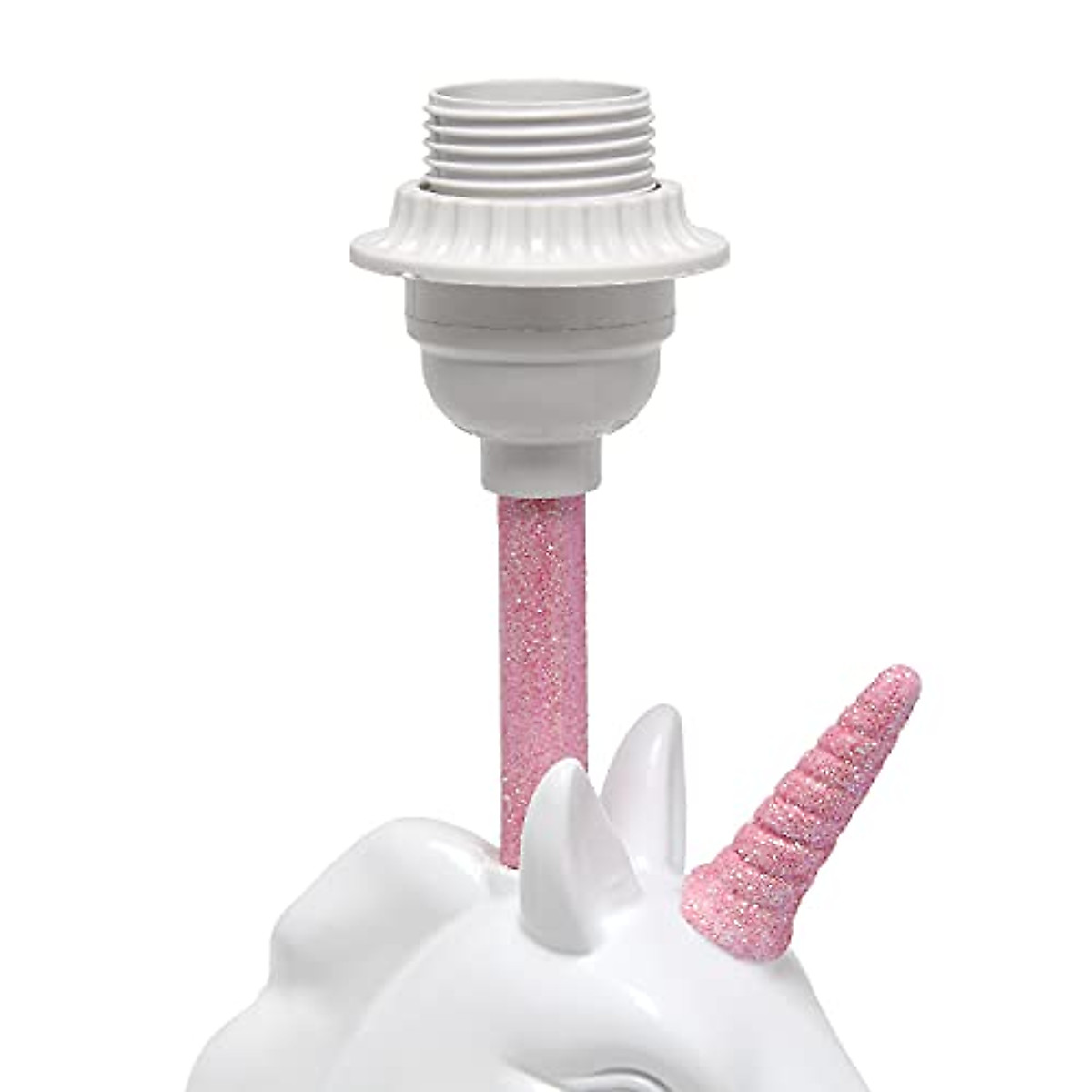 Simple Designs LT1078-PNK Sparkling Glitter Unicorn Table Lamp, Pink
