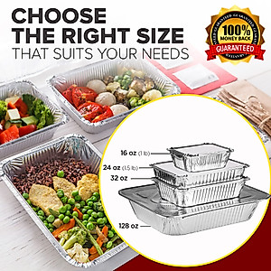 Fit Meal Prep 50 Pack 1.5 lb Aluminum Foil Pans with Lids, 8.75 x 6.25 x 1.5” Take Out Food Containers with Cardboard Cover for Spill Proof, Disposable Aluminum Baking Pan Freezer Oven Safe