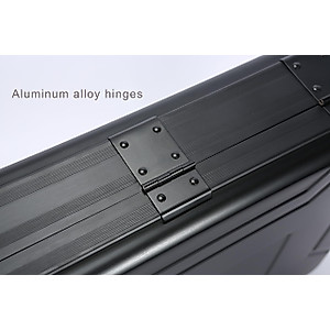 urecimy Large metal briefcase 18.1X13.8X6.1 Inch Aluminum Case Combination Lock Black Suitcase for Valuables UAV/Gun Cases Display Box Super Big Size with Sponge