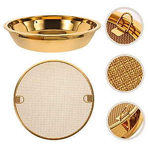 Plate,Dishes,Stainless Steel Filter Pan Korean BBQ Grill Pan Stainless Steel Container Oil Drain Container French Fries Serving Plate Convenient Fruits Plate Fruits Storage Tray Stainless Steel ( Colo