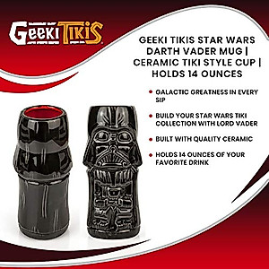 Geeki Tikis Star Wars Darth Vader Mug | Official Star Wars Collectible Tiki Style Ceramic Cup | Holds 14 Ounces