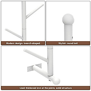 2-Pack Vertical Wall Mount Coat Rack, Modern Tree Branch Style Wall Mount, and 180° Rotary Design for Entryway, Hallway, and Bedroom Storage of Coats, Hats, Bags, Scarves, and Clothes (White)