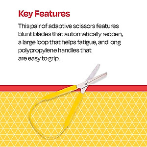 School Smart Loop Scissors, 8 Inches, Yellow,84838