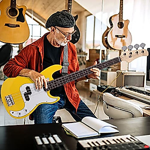 Ktaxon 4 String Electric Bass Guitar, PB-Style Full Size Standard Right Handed Beginner Kit with 20W AMP Gig Bag Strap for Youths & Adults (Yellow)