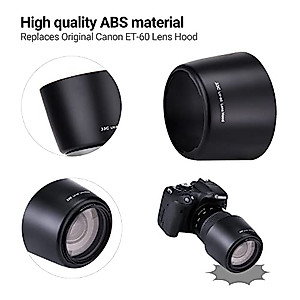 Reversible Lens Hood Shade Protector for Canon EF 75-300mm f/4-5.6 III USM & EF-S 55-250mm f/4-5.6 is II Lens Replaces ET-60 On Canon EOS 5D Mark IV III 7D 6D Mark II 90D 80D 77D Rebel T8i T7i T7 SL3