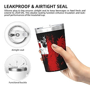 12oz Tumbler Tonga Tongan Flag Stainless Steel Cup With Straw And Lid Spill Proof Bulk Double Wall Vacuum Reusable Water Tumblers For Cold Hot Drink