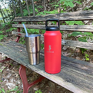 Aquapelli Vacuum Insulated Water Bottle, 34 ounces, Aurora Red